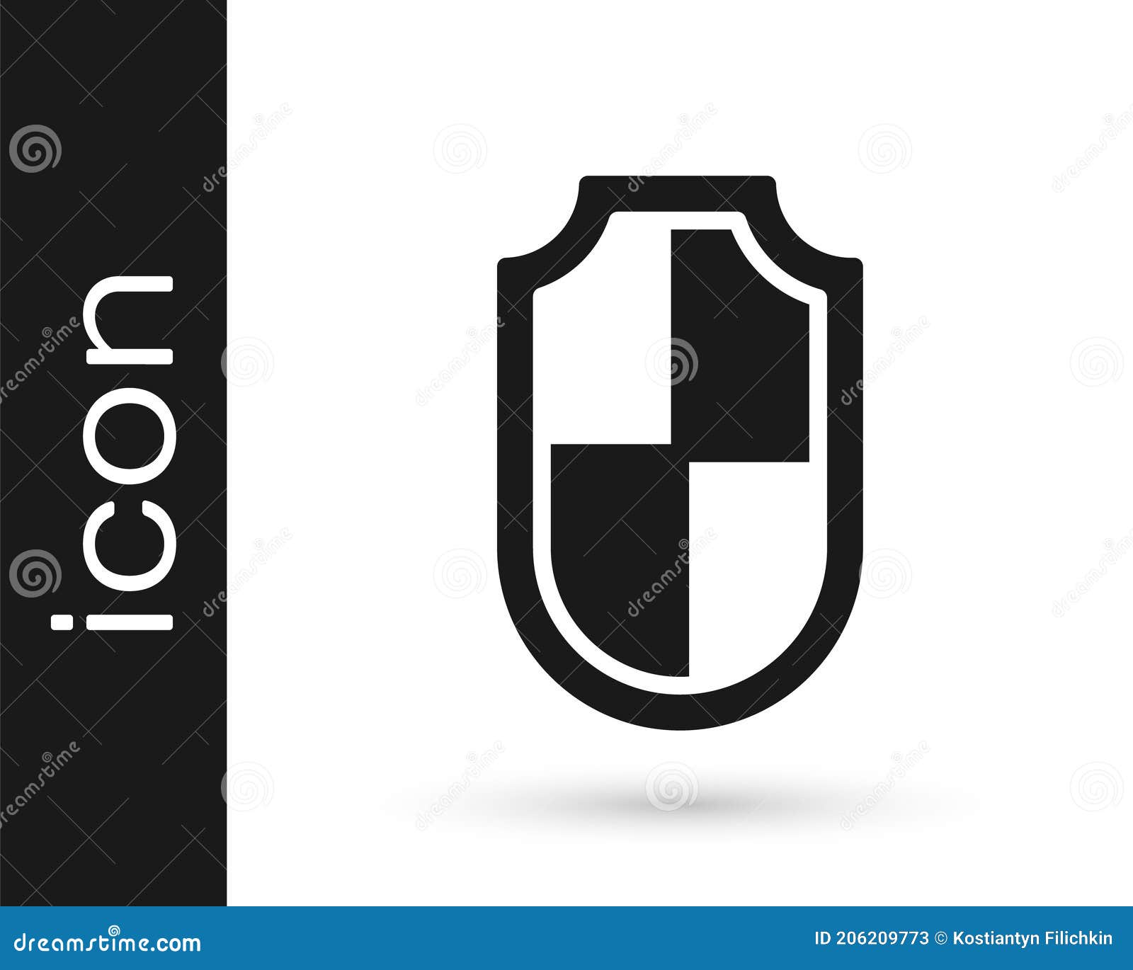 Black Shield Icon Isolated on White Background. Guard Sign. Security ...
