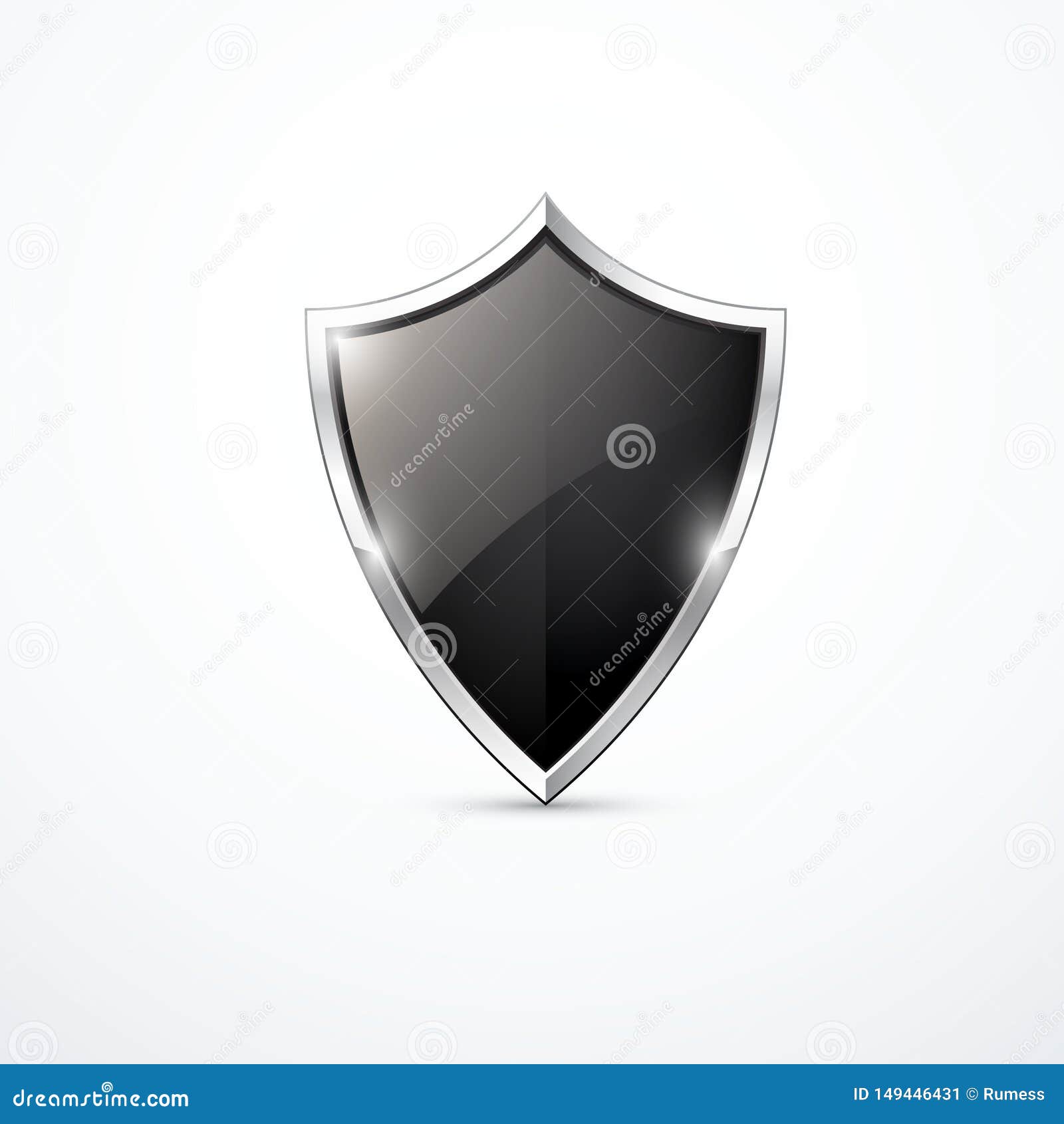 Black Shield Icon. Vector Illustration Stock Vector - Illustration of ...