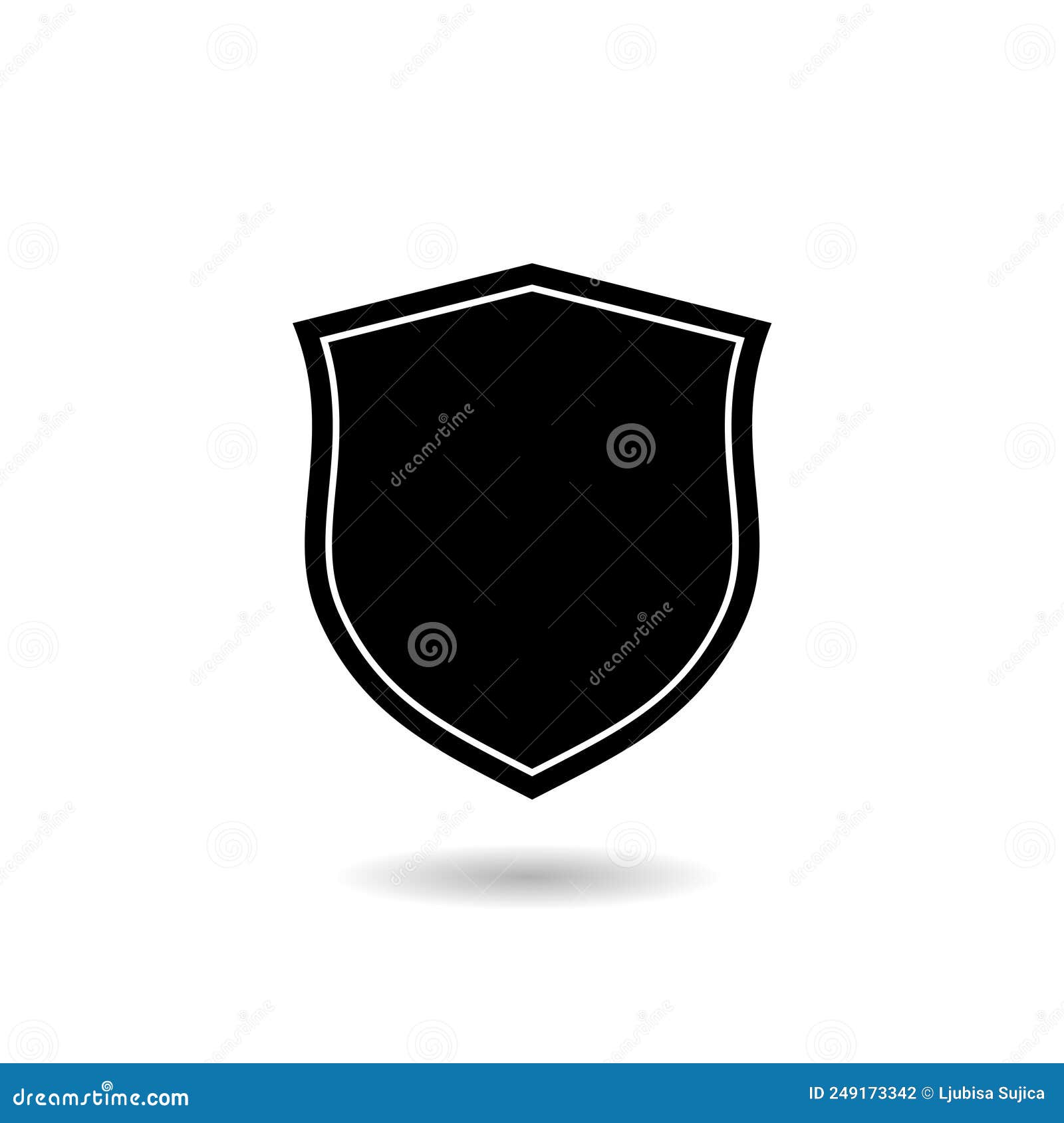Black Shield Logo Icon with Shadow Stock Vector - Illustration of ...