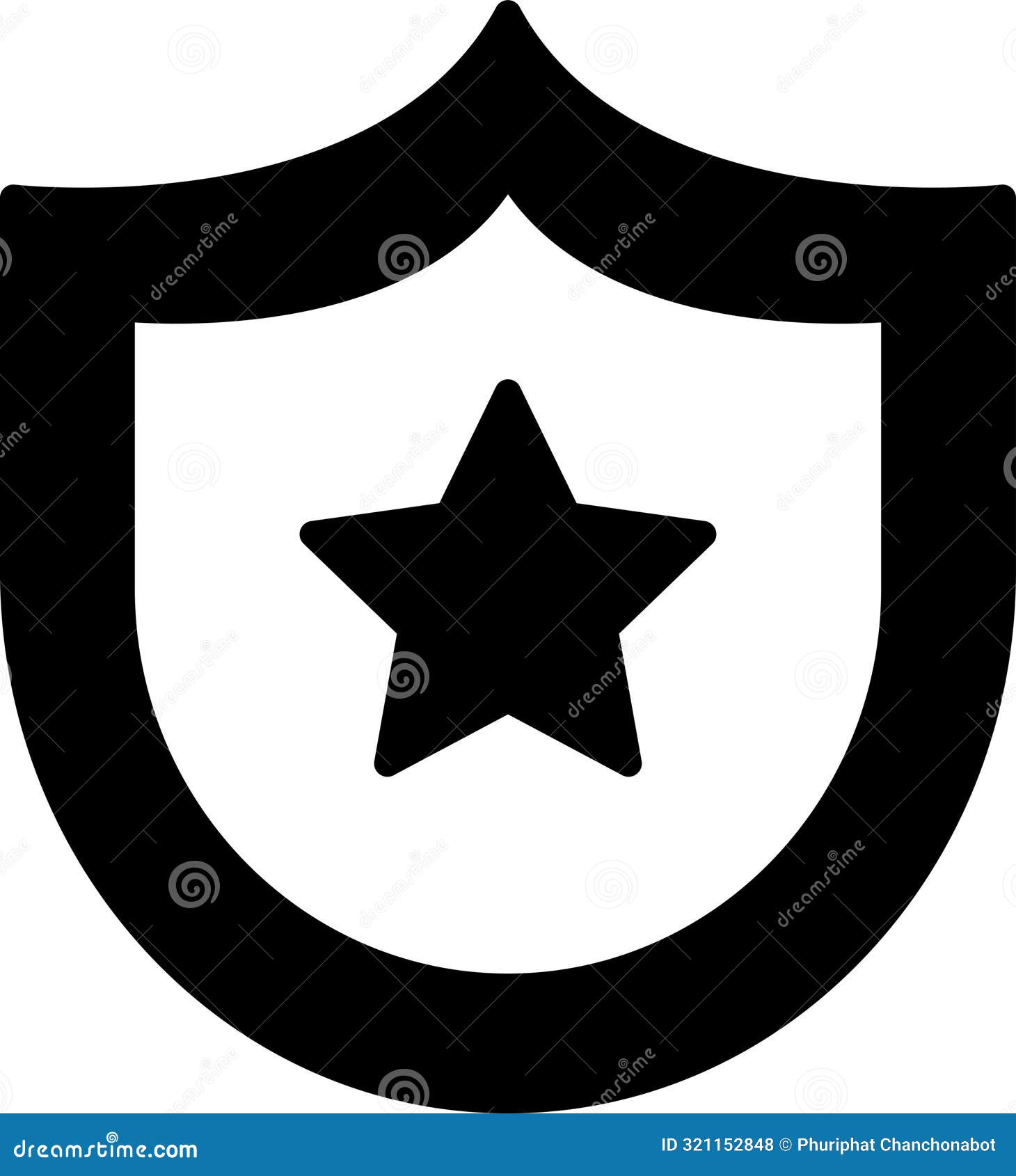 A Black Shield with a Star on it Stock Vector - Illustration of graphic ...