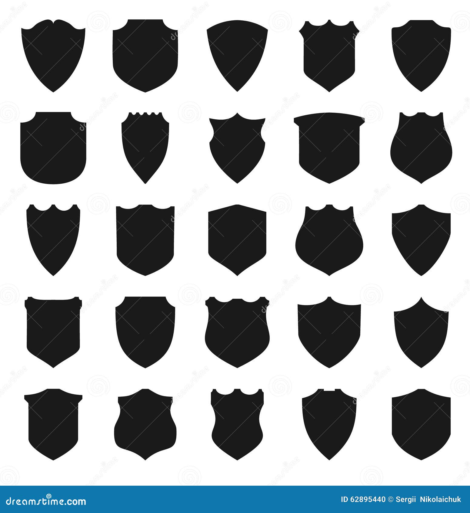 Black Shields. stock vector. Illustration of crest, clean - 62895440