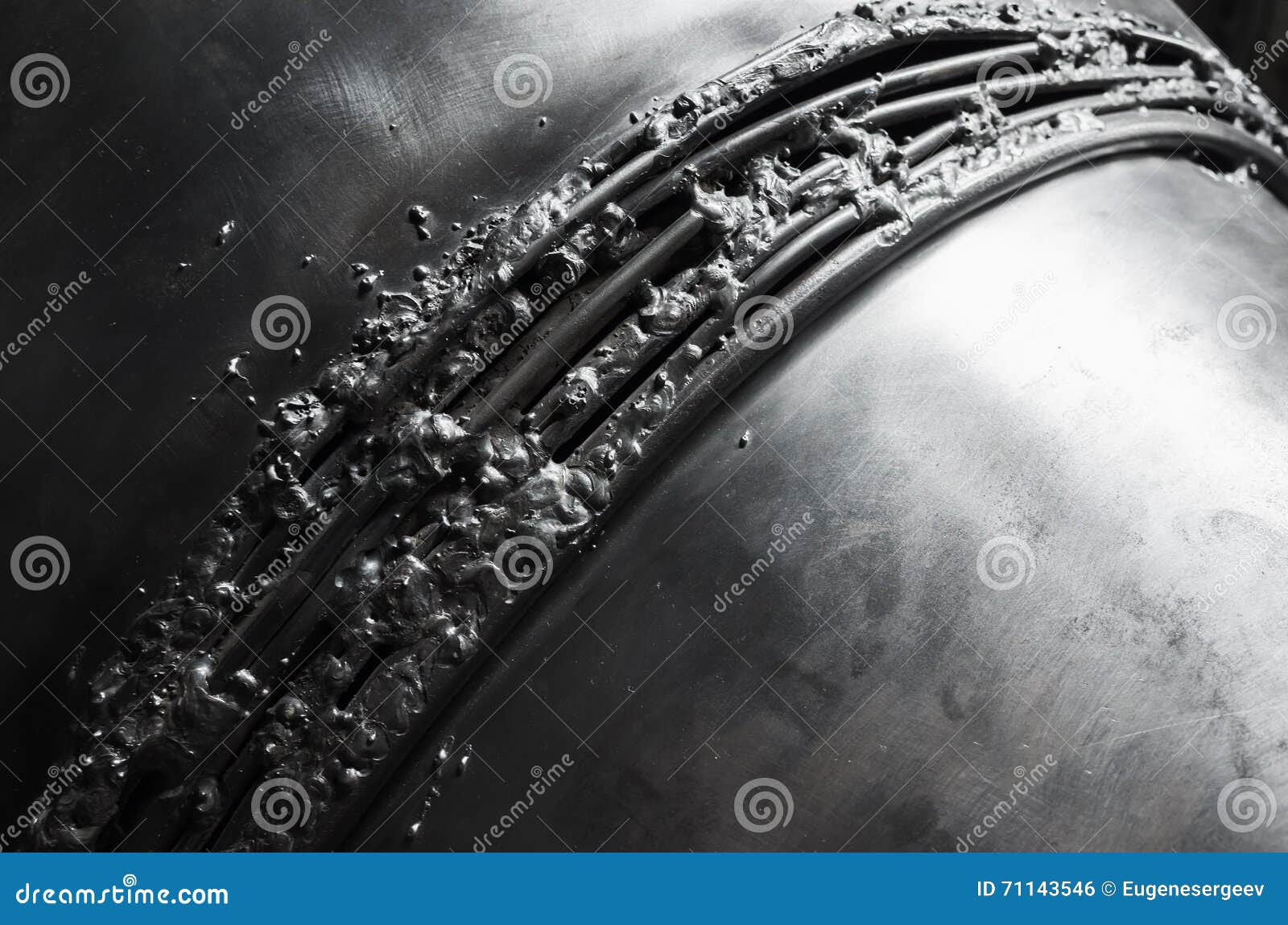 Black Shining Metal Surface with Weld Elements Stock Photo - Image of ...