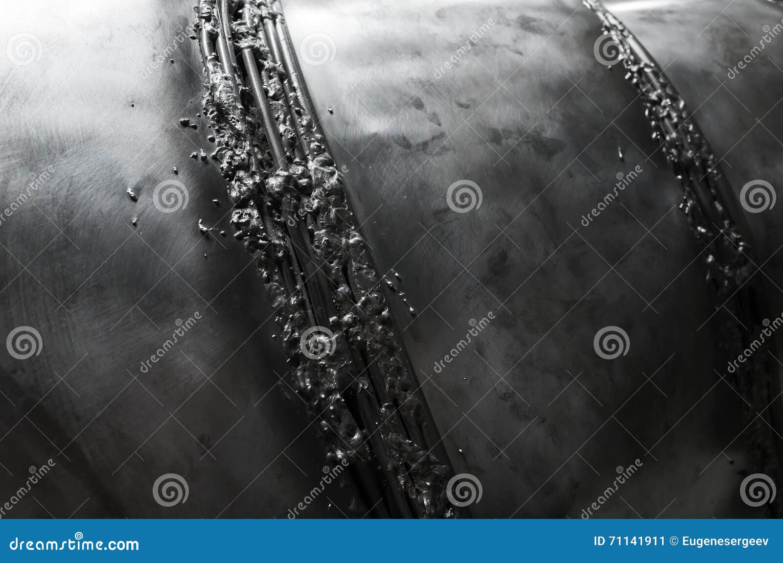 Black Shining Metal Surface with Weld Seam Elements Stock Image - Image ...