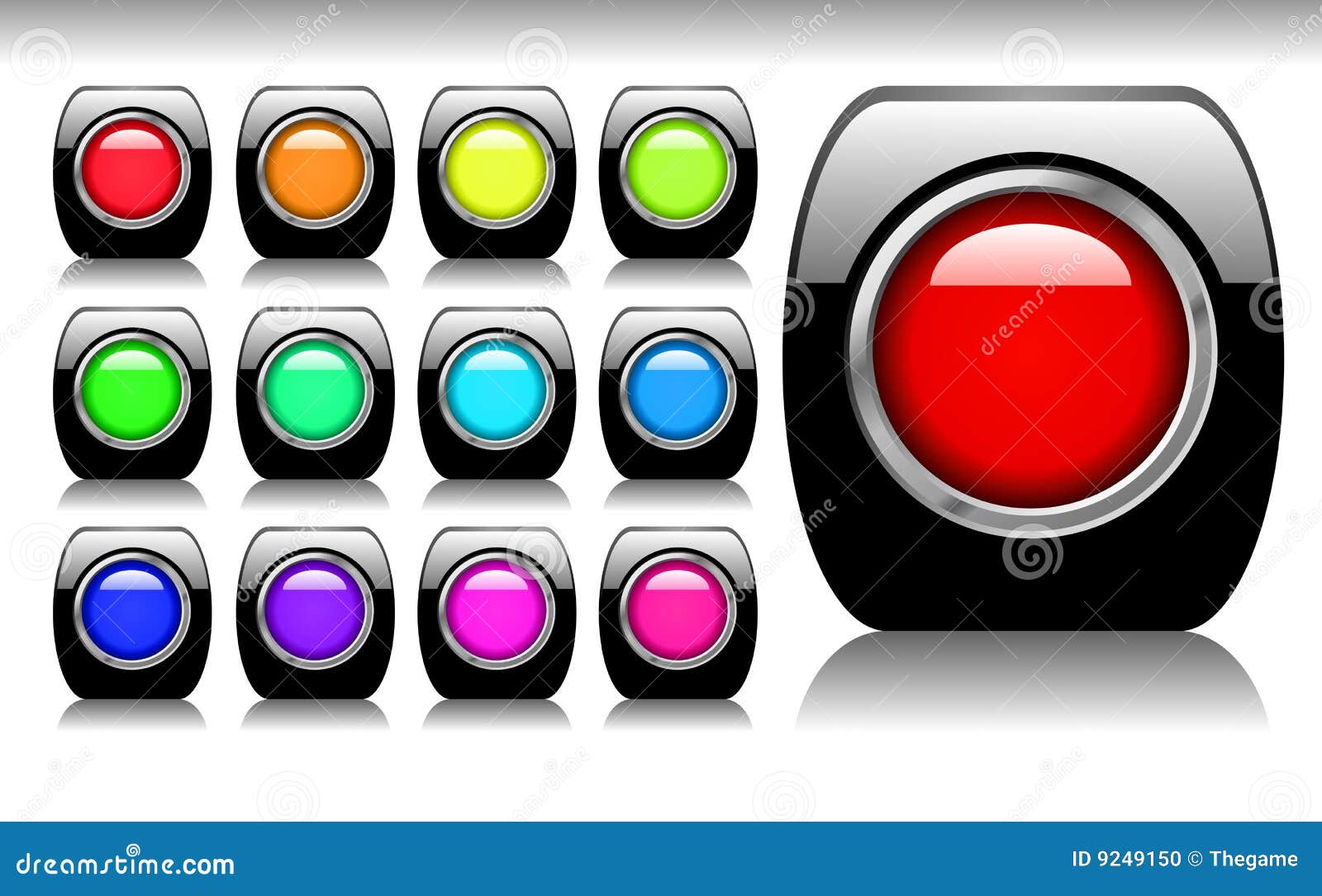 Black Shiny Button Set stock illustration. Illustration of design - 9249150