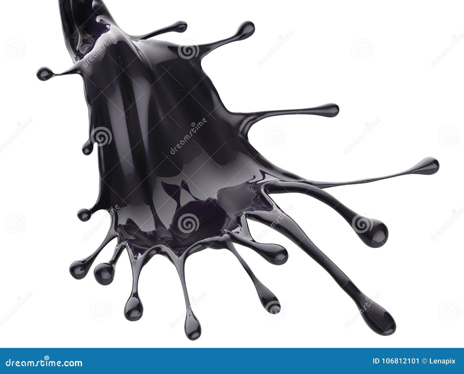 Black Shiny Paint Splash On White Background Royalty-Free Stock ...