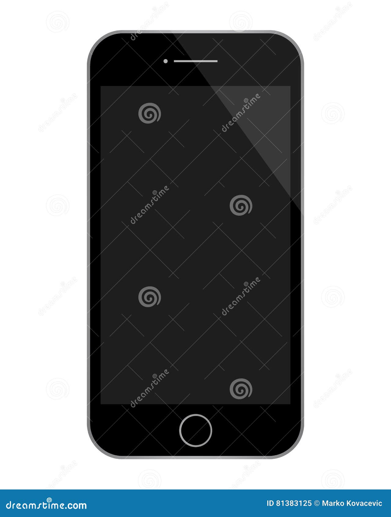 Black Shiny Phone Illustration Stock Vector - Illustration of device ...