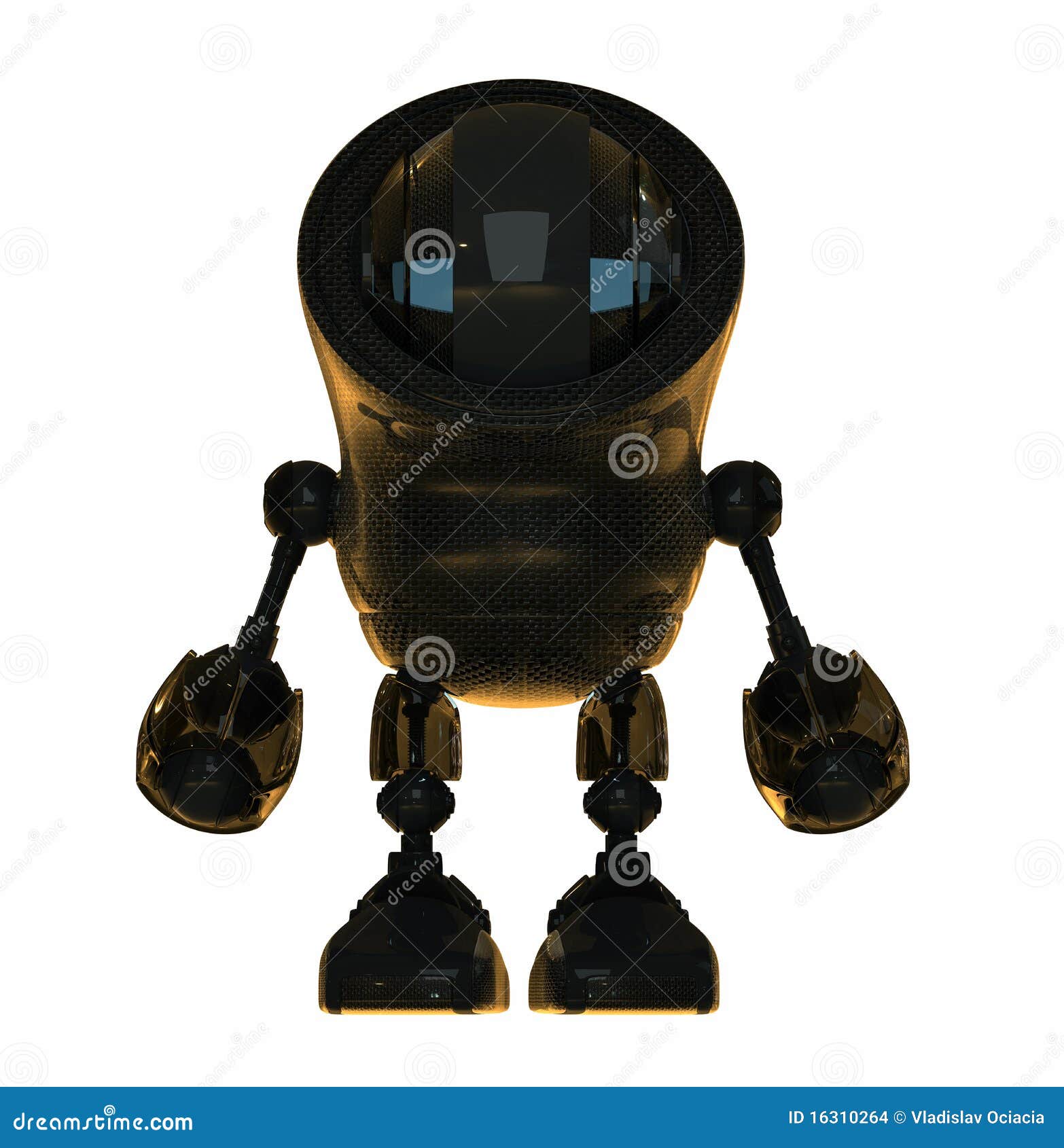 Black shiny robot stock illustration. Illustration of modern - 16310264