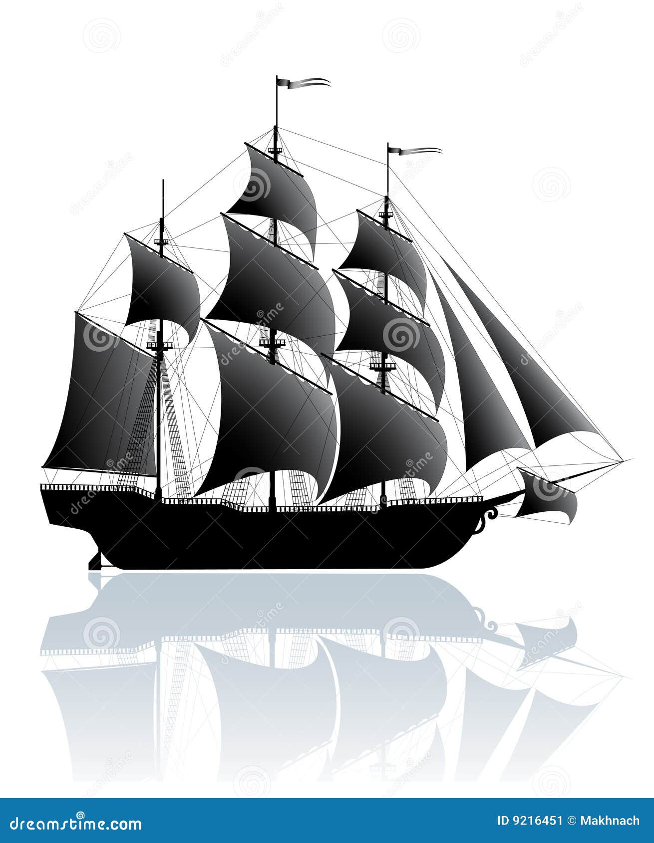 Black ship stock vector. Illustration of isolated, marines - 9216451