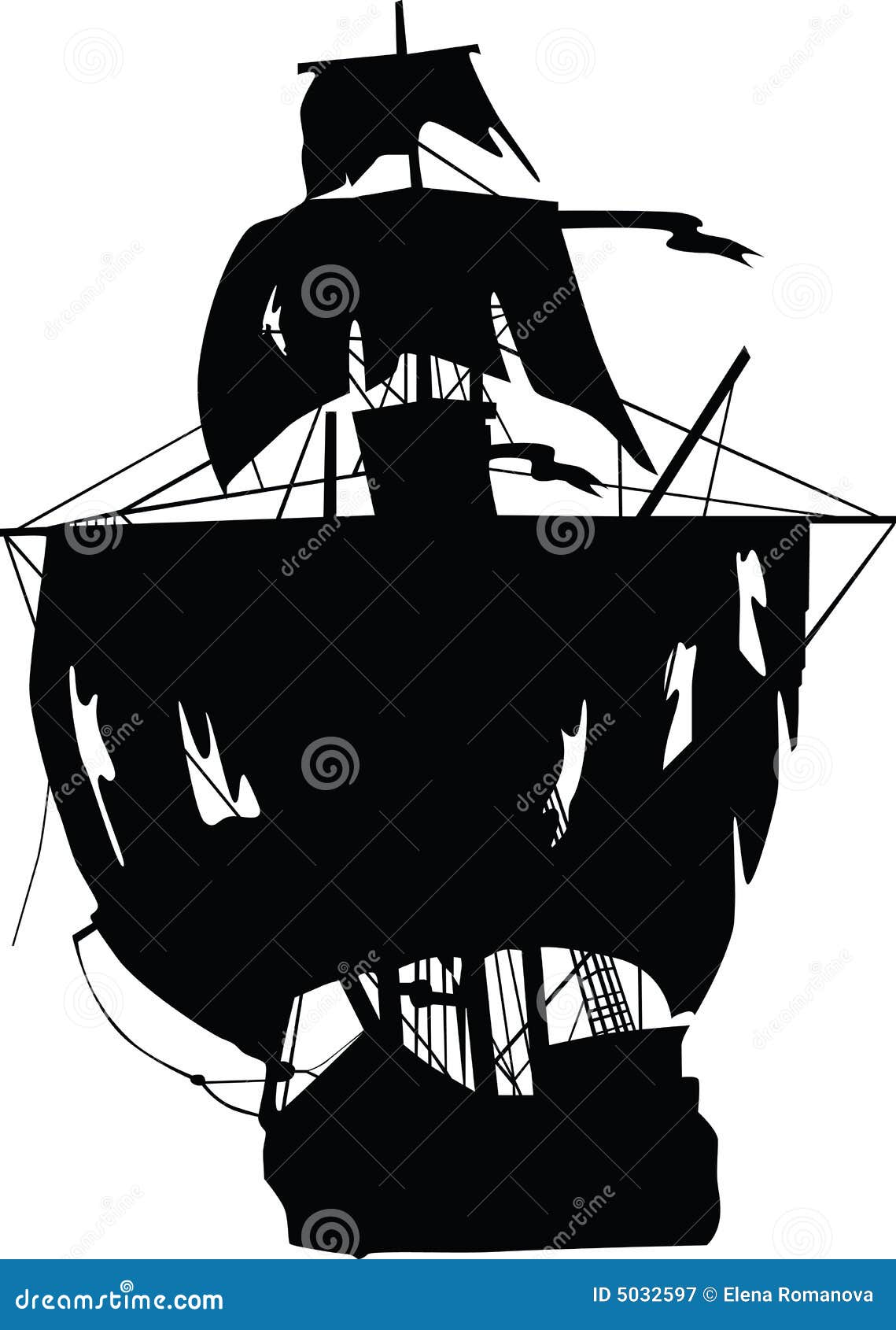 Black Ship Front View Icon Vector Illustration | CartoonDealer.com ...