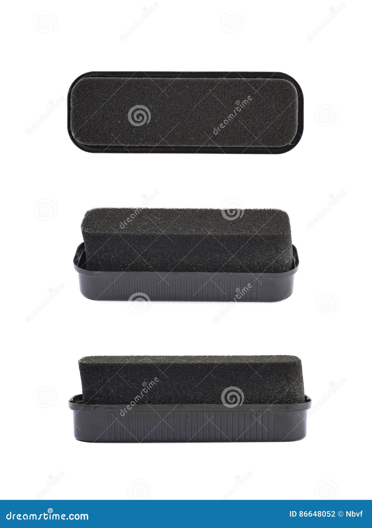 Black Shoe Polish Sponge Isolated Stock Photo - Image of macro ...