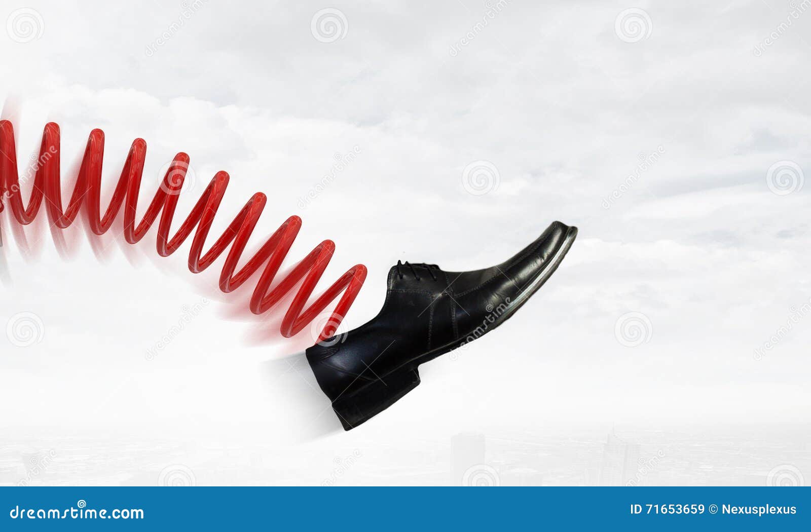 Black shoe on spring stock image. Image of collar, distress - 71653659