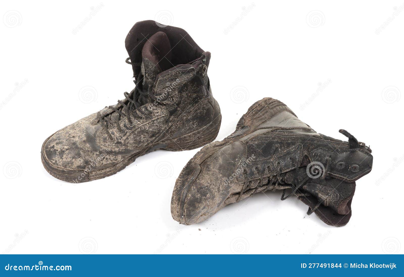 Black Shoes, Covered in Mud Stock Photo - Image of time, black: 277491844