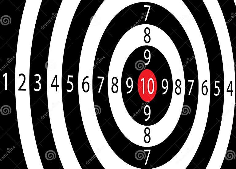 Black Shooting Target with Points, Vector Illustration Stock Vector ...