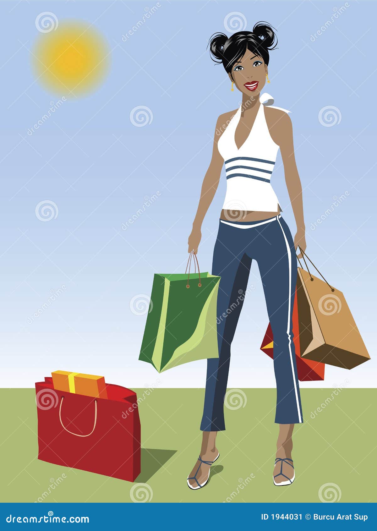 BLACK SHOPPER stock vector. Illustration of sale, ethnic - 1944031
