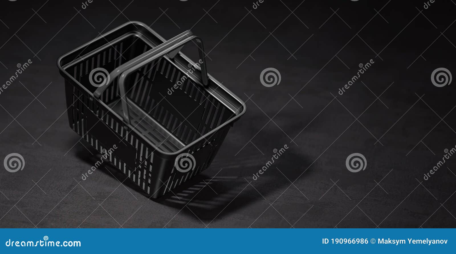 Black Shopping Basket on Black Background Stock Illustration ...