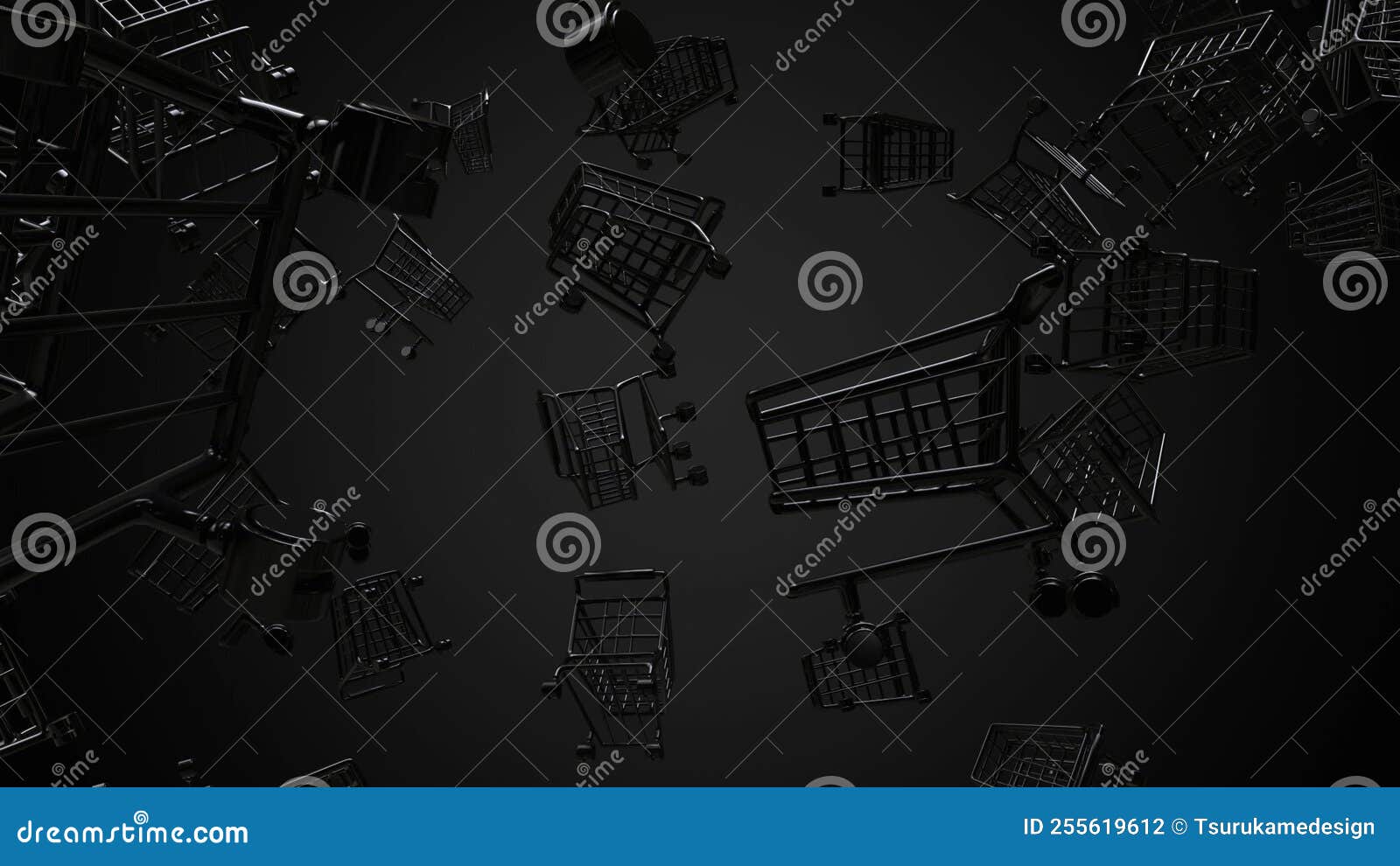 Black Shopping Carts on Black Background. Stock Footage - Video of ...
