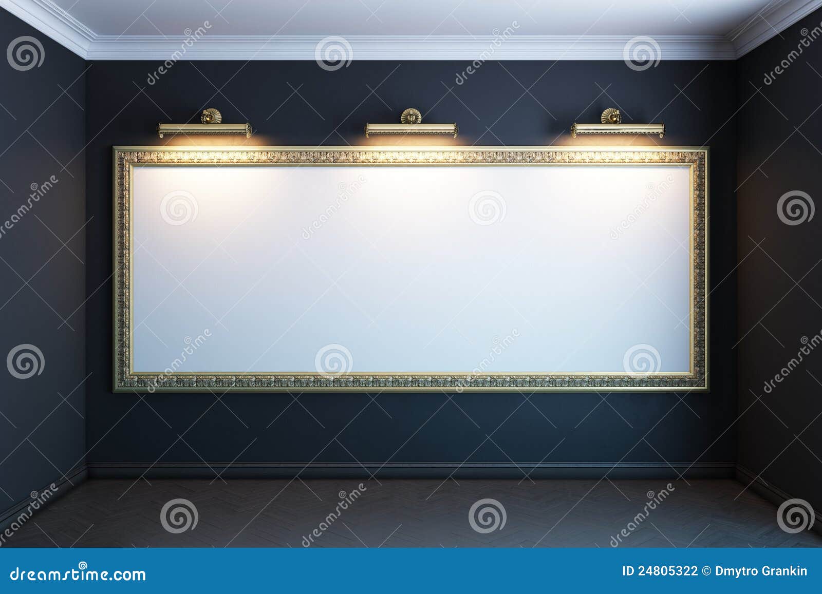 Black Showcase Room with Frame Stock Illustration - Illustration of ...