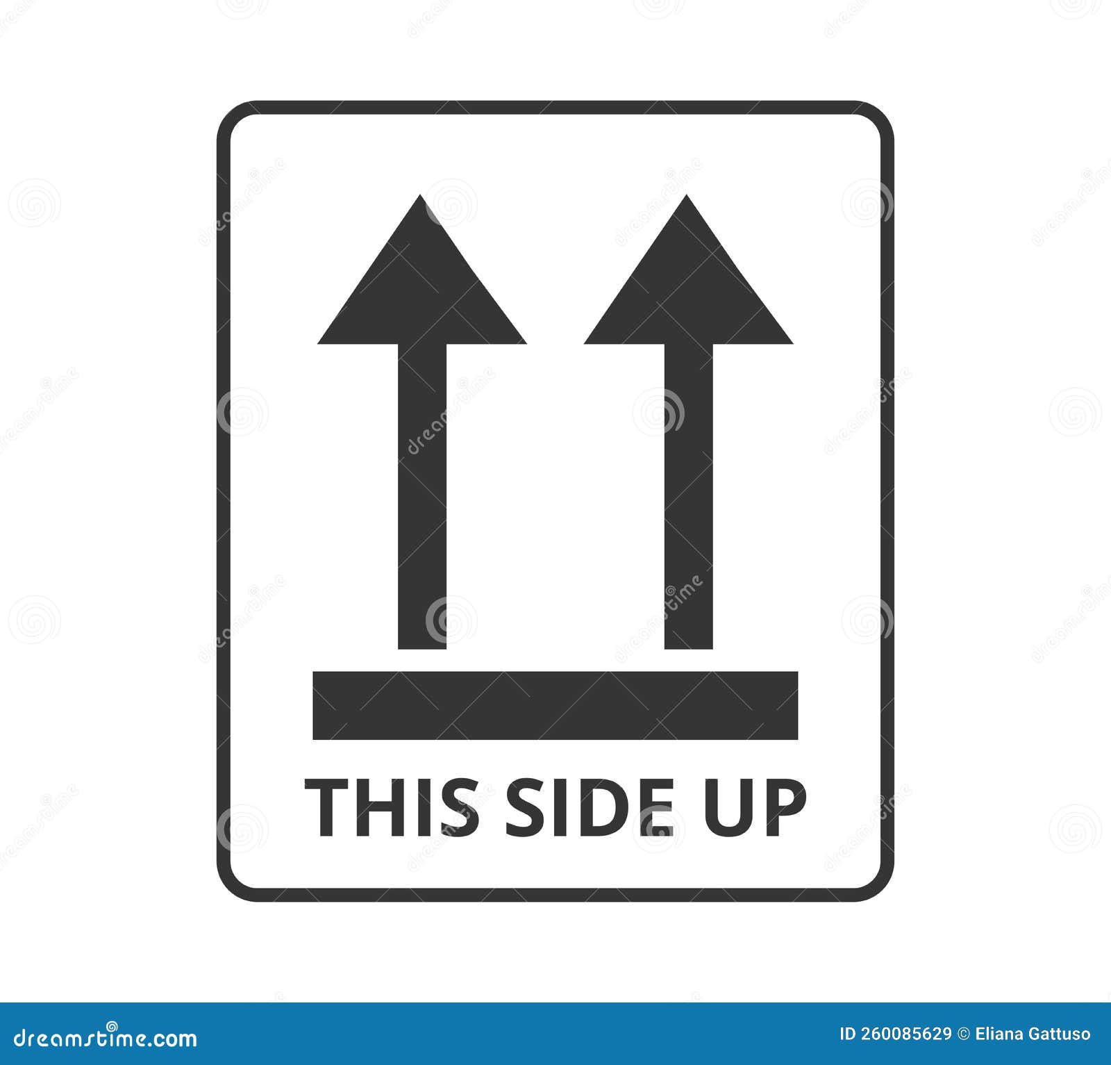 Black this Side Up Sign. Concept of Packaging Stock Vector ...