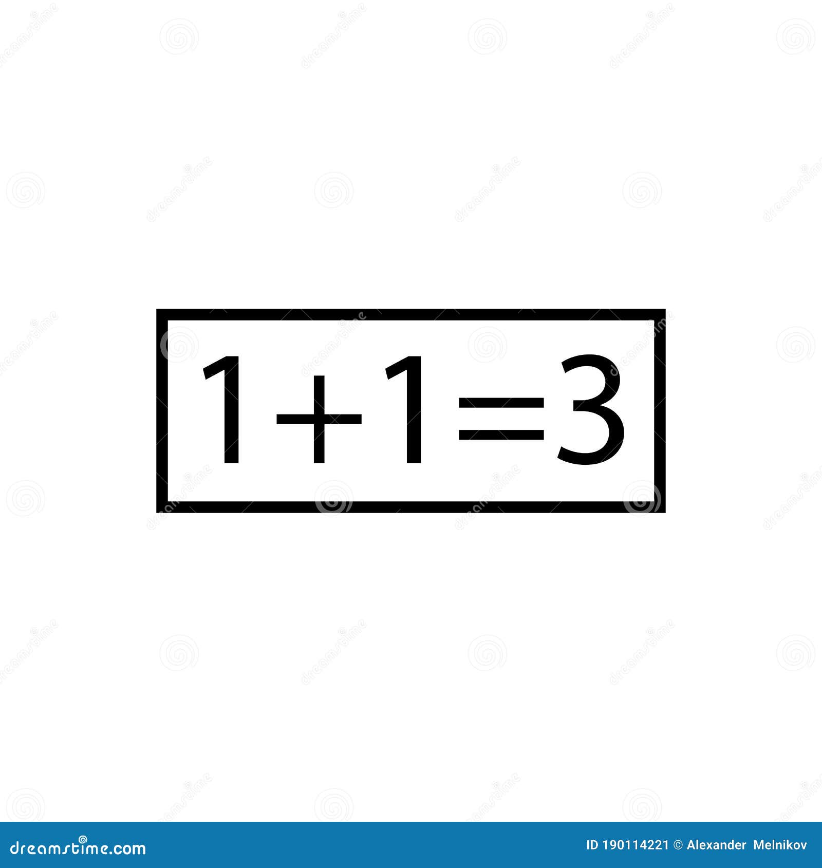 The Black Sign Icon One Plus One Equals Three. Vector Illustration Eps ...