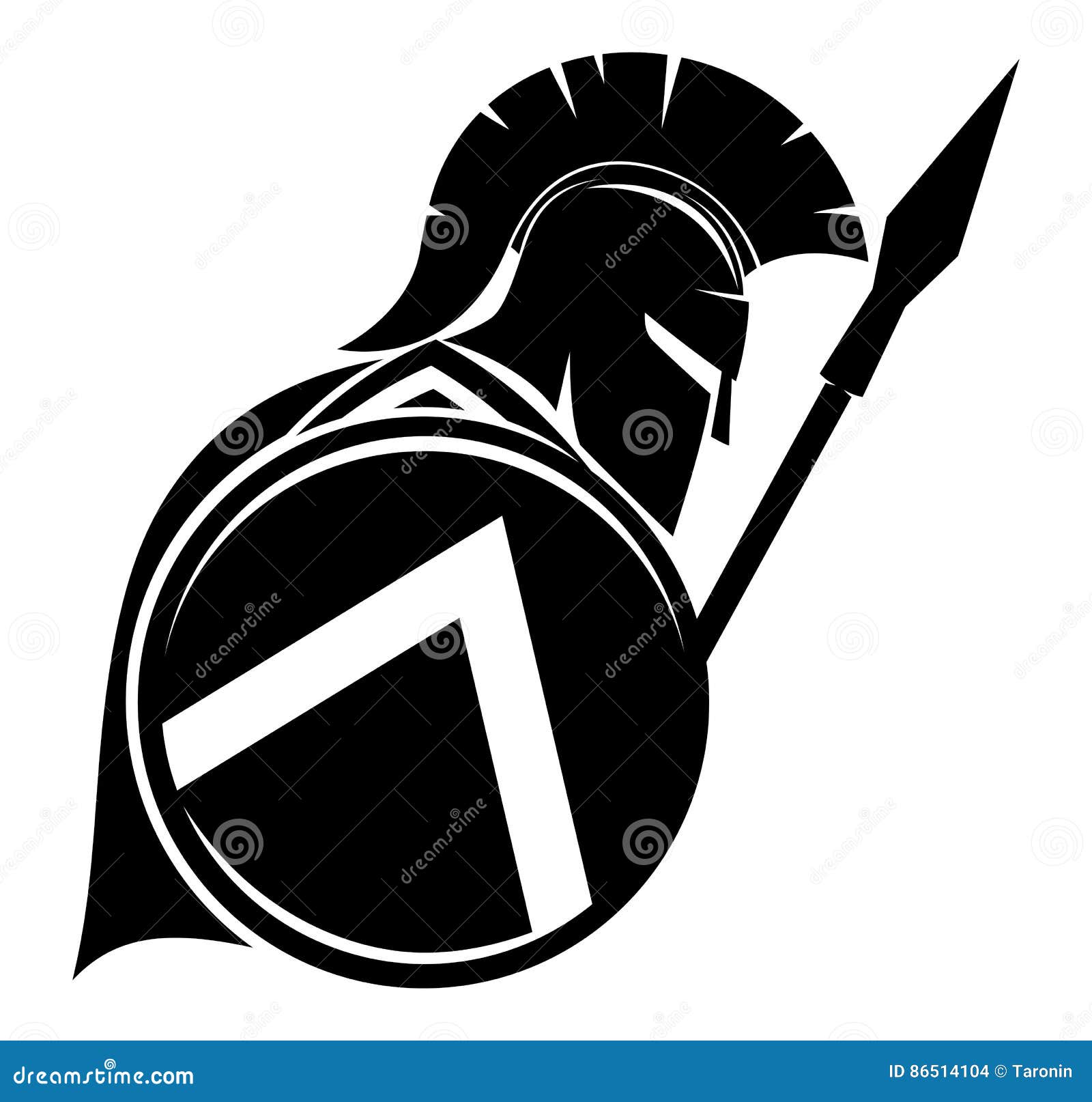 Black sign of spartan. stock vector. Illustration of business - 86514104