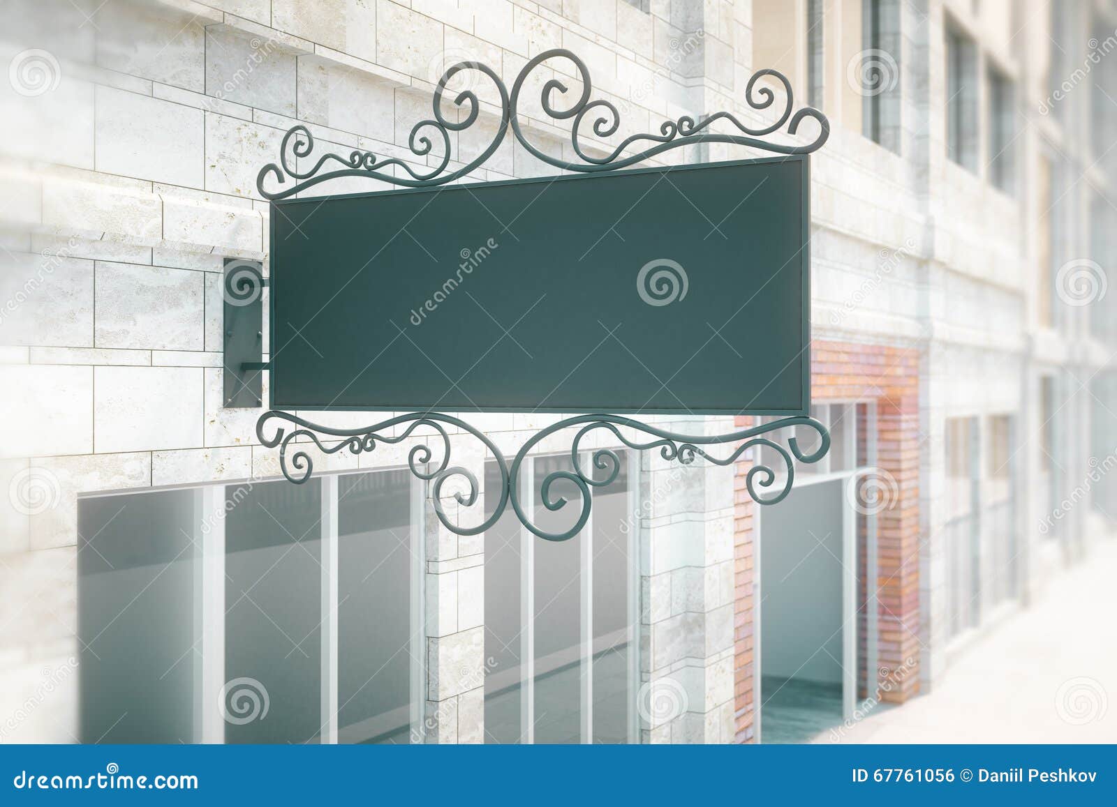 Black Signboard on Building Stock Illustration - Illustration of ...