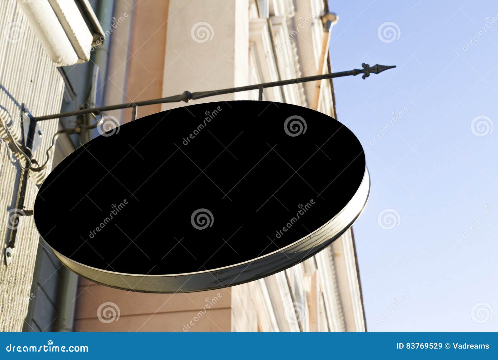 Black Signboard on the Wall. Mock Up. Stock Image - Image of commercial ...