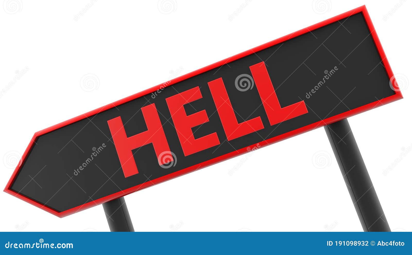 Black Signpost with Hell Concept Stock Illustration - Illustration of ...