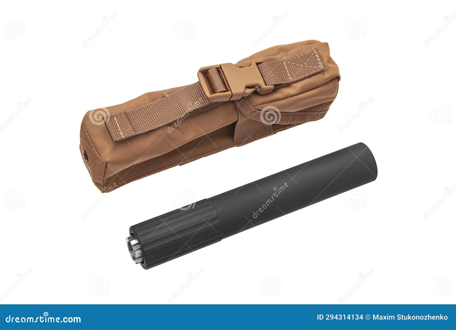 Black Silencer for Weapons. Suppressor that is at the End of an Assault ...