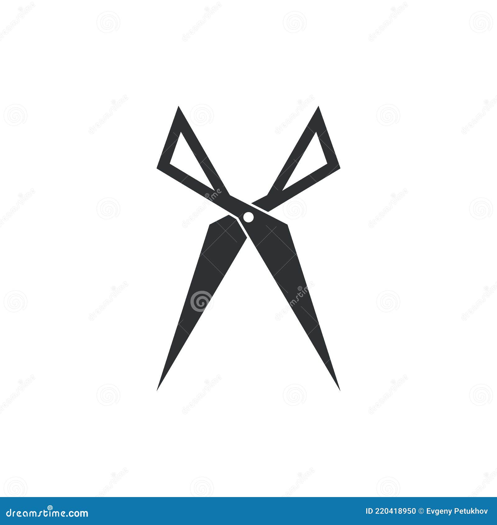 Black Silhouette of Abstract Scissors with Sharp Corners on a White ...