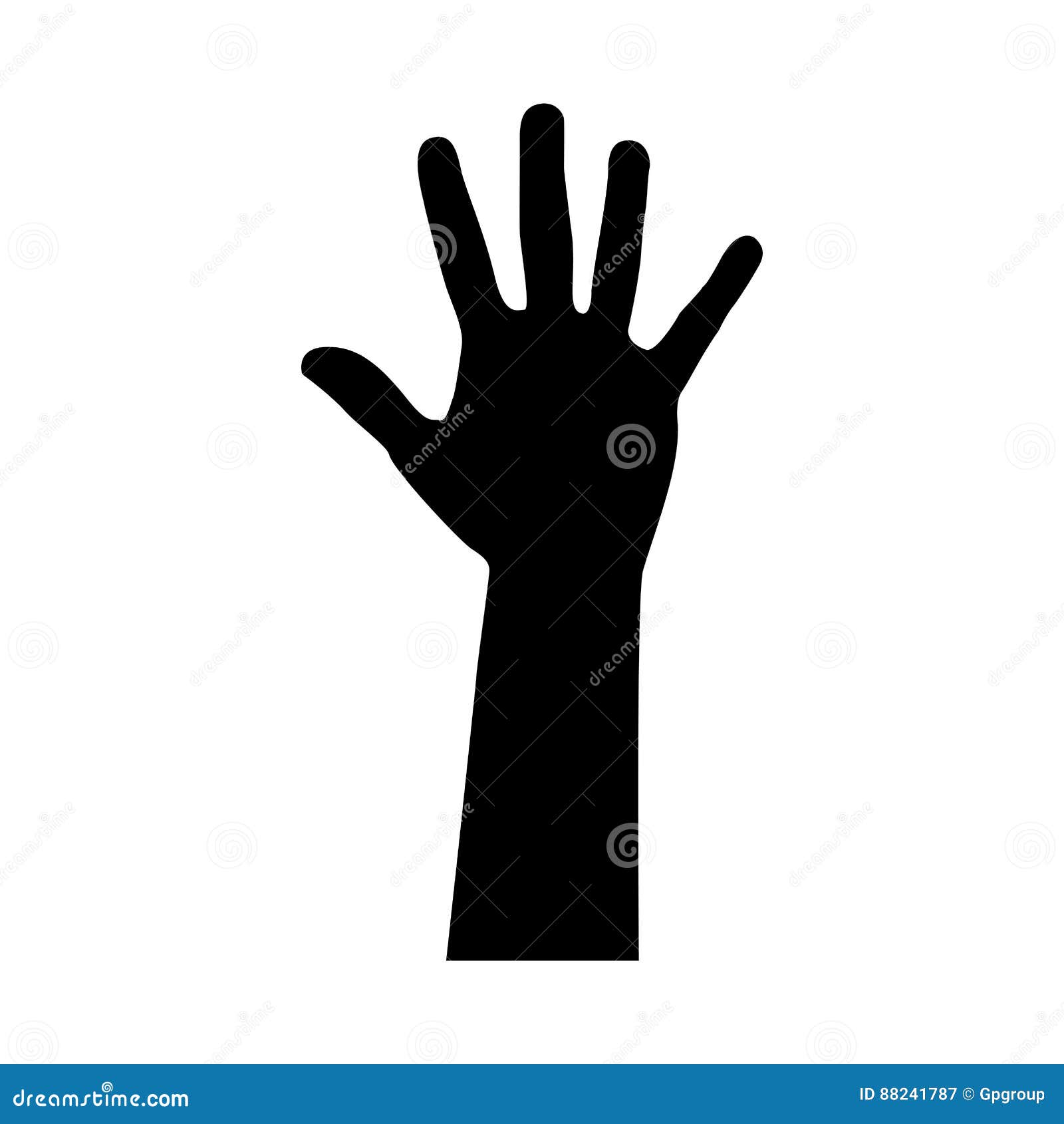 Black Silhouette of Arm and Hand Stock Illustration - Illustration of ...