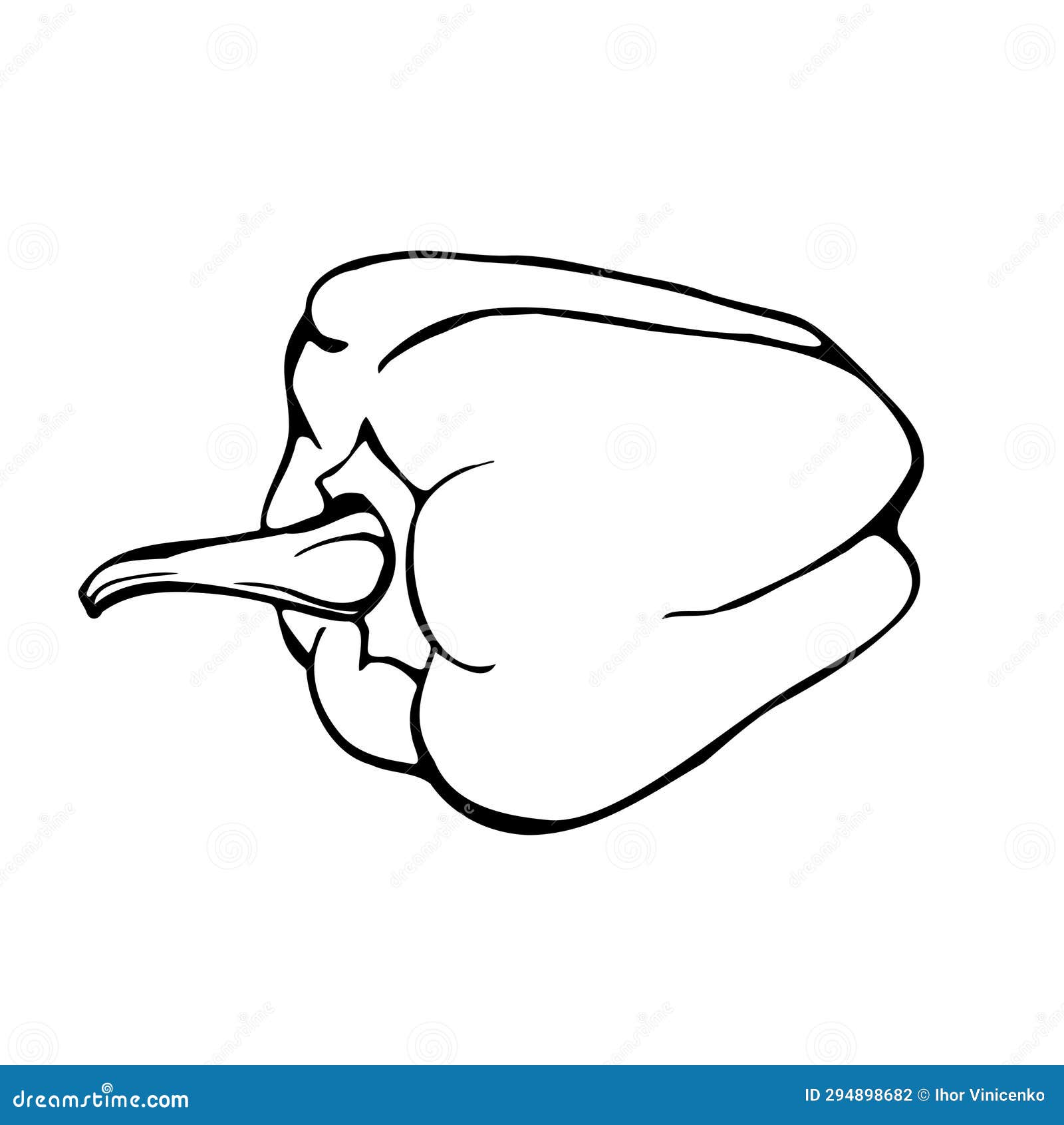 Black Silhouette of Bell Pepper. Drawing of Poison Stock Vector ...