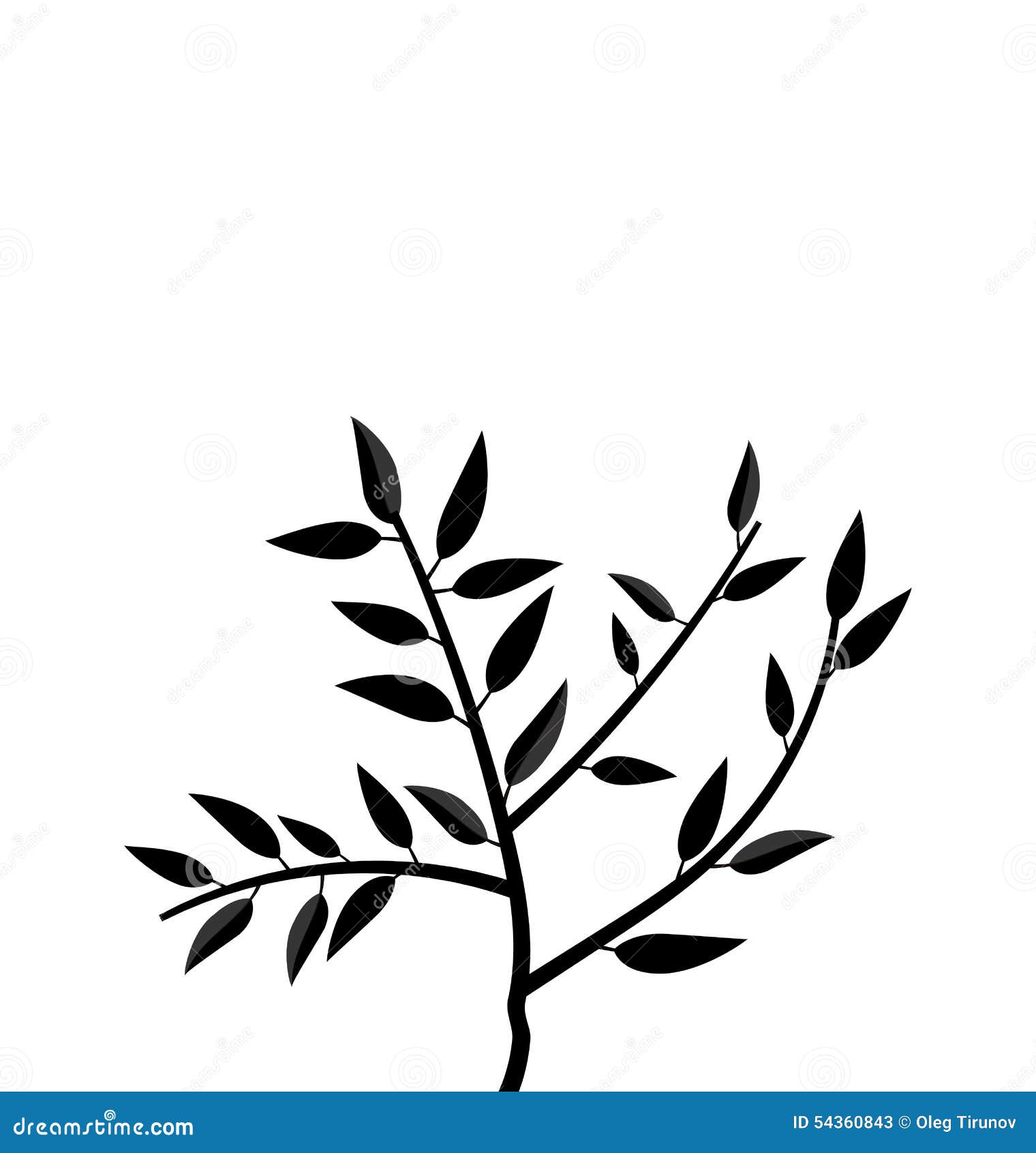 Set Of Silhouette Of Branch Trees. Vector Illustration. Fir Tree ...