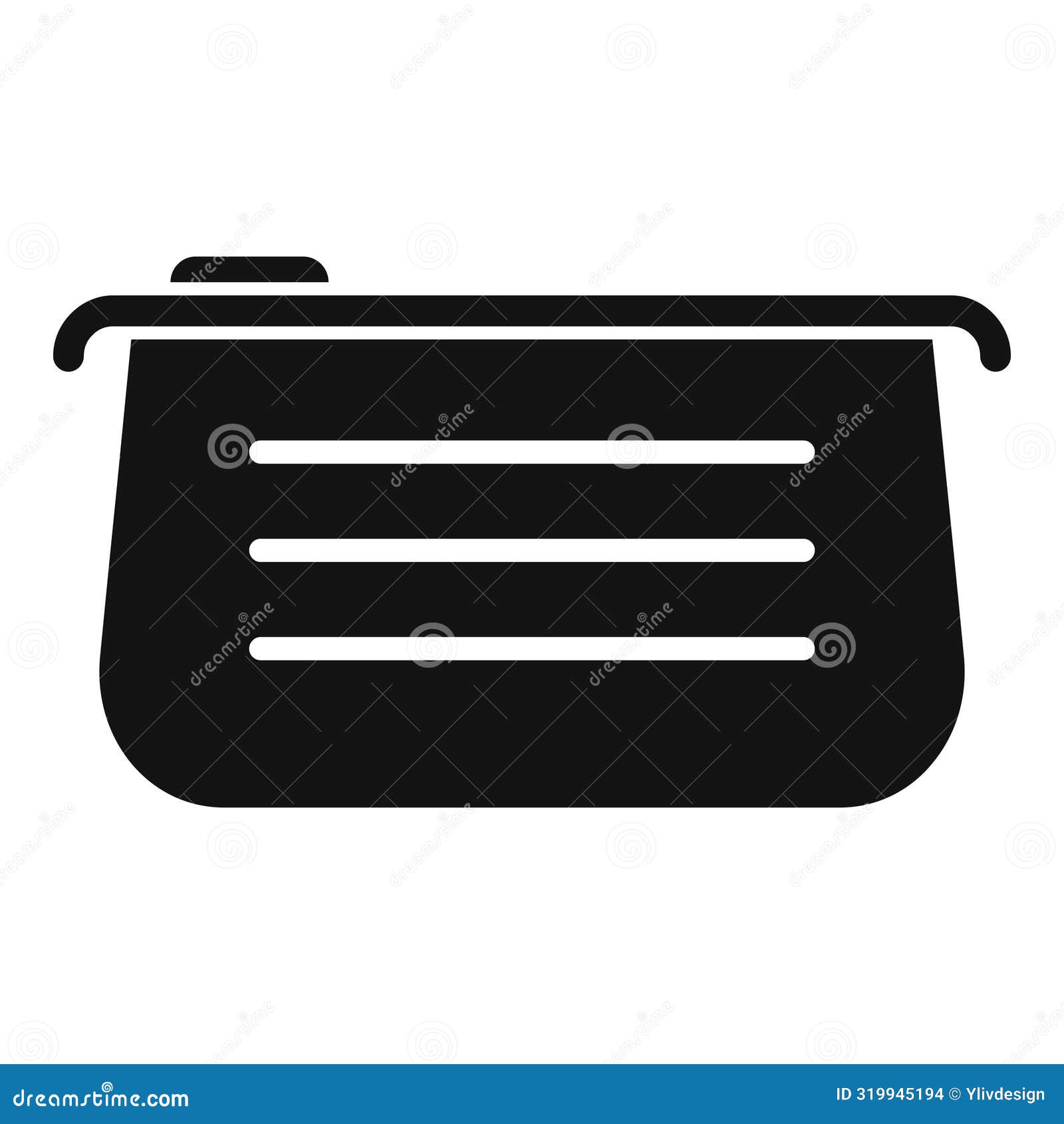 Black Silhouette of a Classic Pouch Icon Stock Vector - Illustration of ...