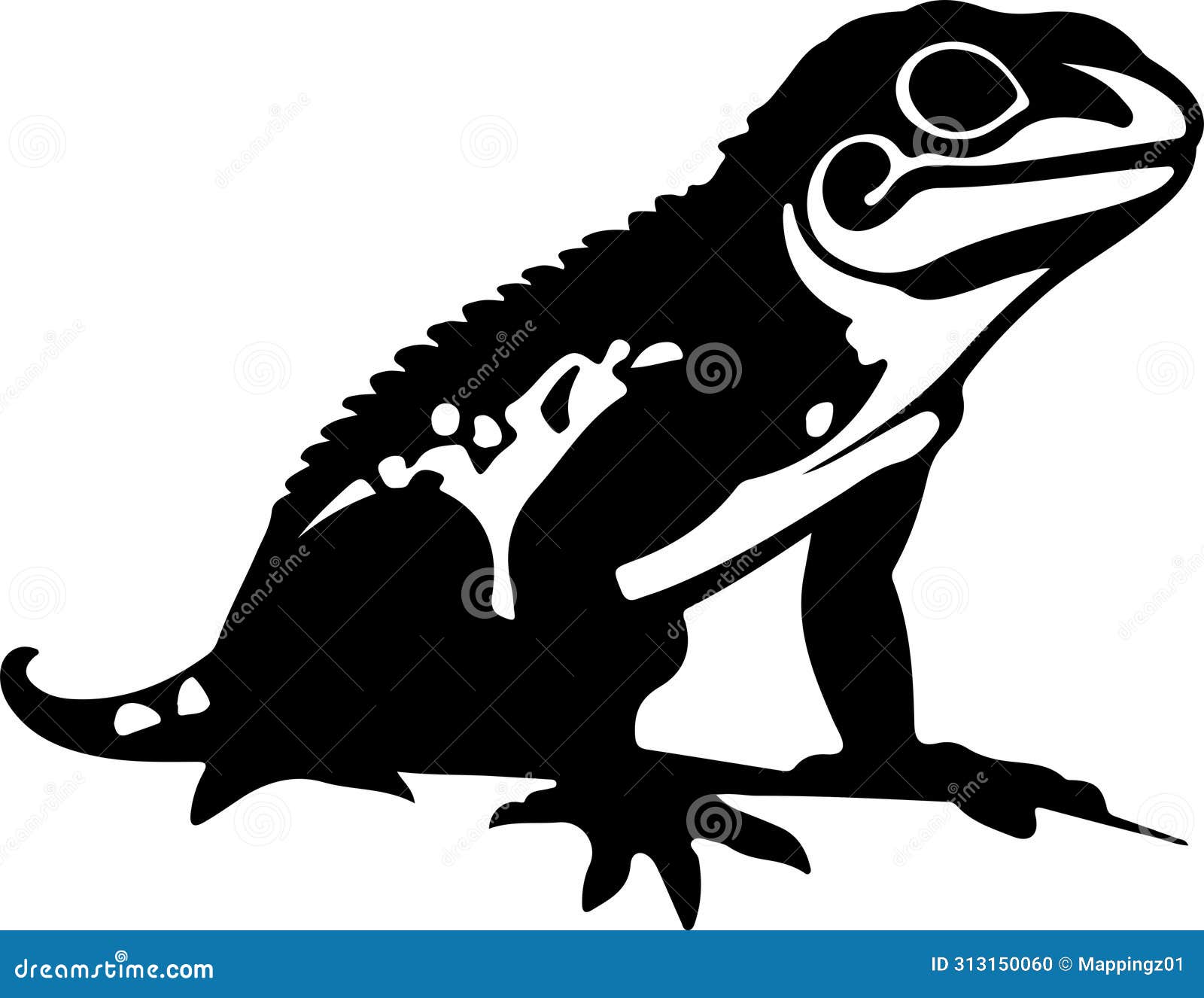 Collared Lizard Black Silhouette Generative Ai Vector Illustration ...