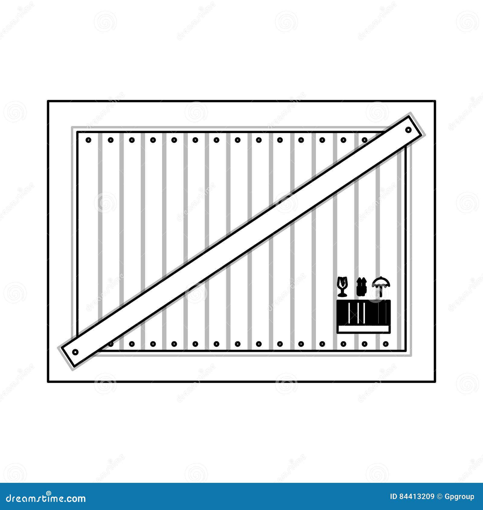 Black Silhouette Contour with Container Load Stock Vector ...