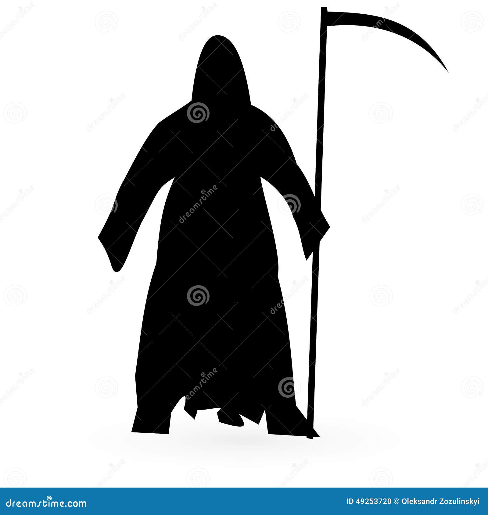 Black Silhouette of Death with a Scythe. Vector Stock Vector ...