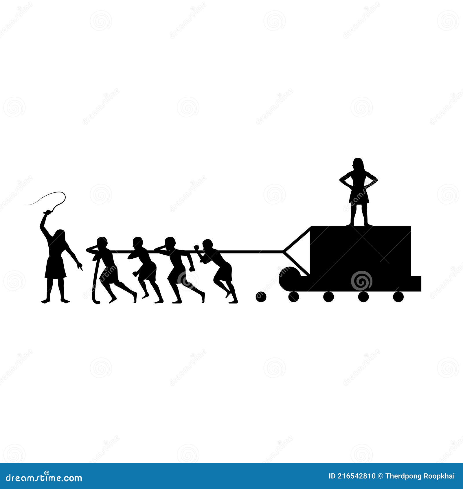 Black Silhouette Design Of Slaves Pulling Stone Brick To Create Pyramid ...