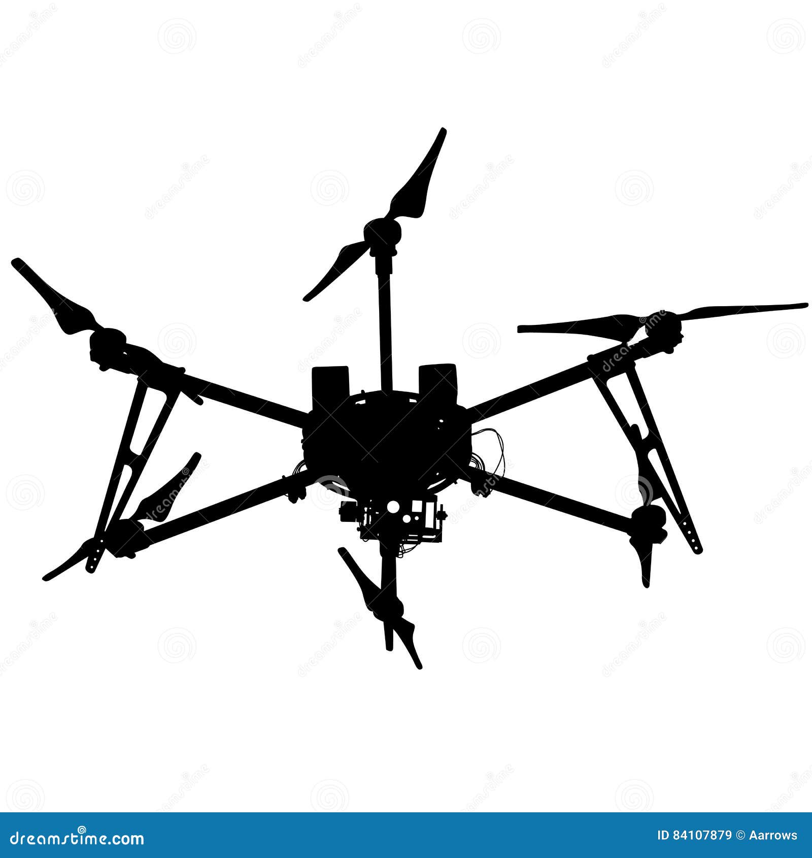 Black Silhouette Drone Quadrocopter, Vector Illustration Stock Vector ...