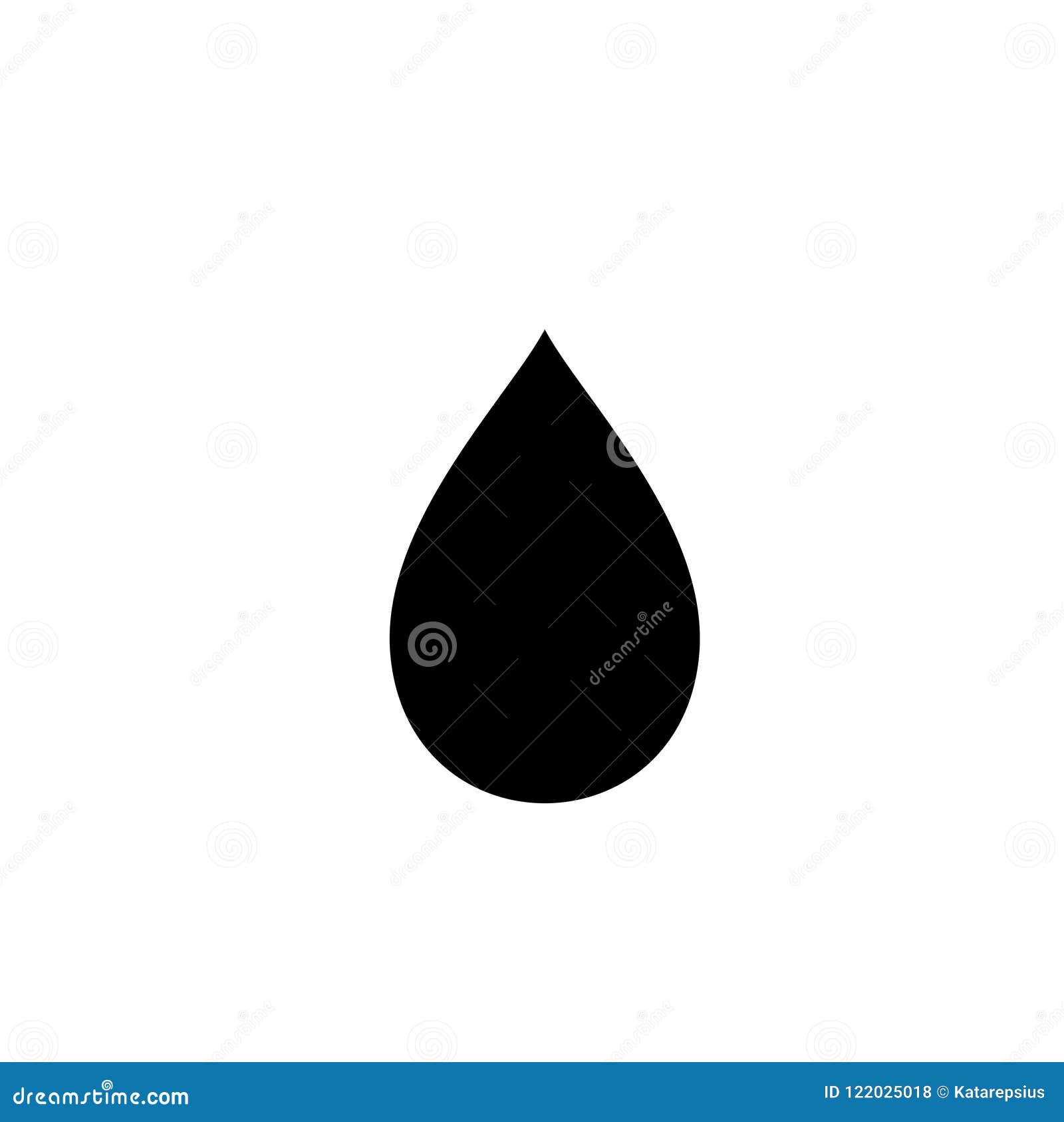 Black Silhouette of Falling Drop Icon Isolated on White Backgroind ...