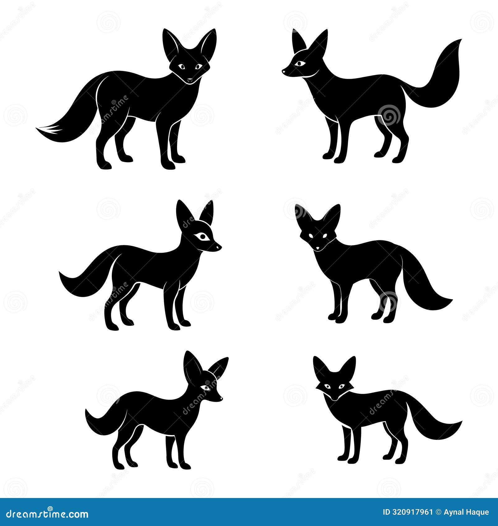 Black Silhouette Of Fennec Fox Vector | CartoonDealer.com #320917961
