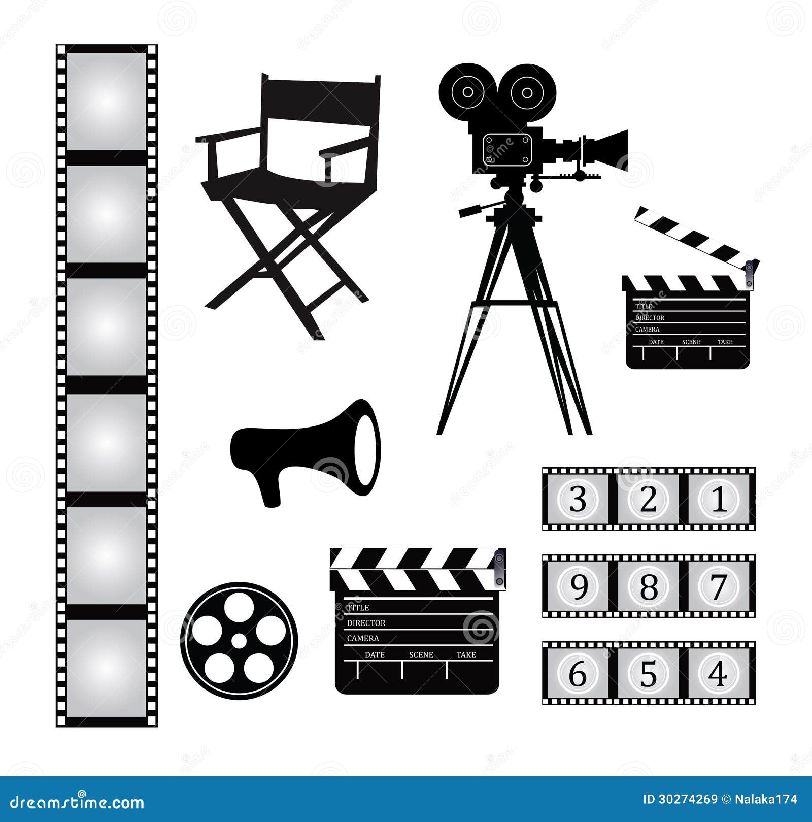 Film objects stock illustration. Illustration of film - 30274269