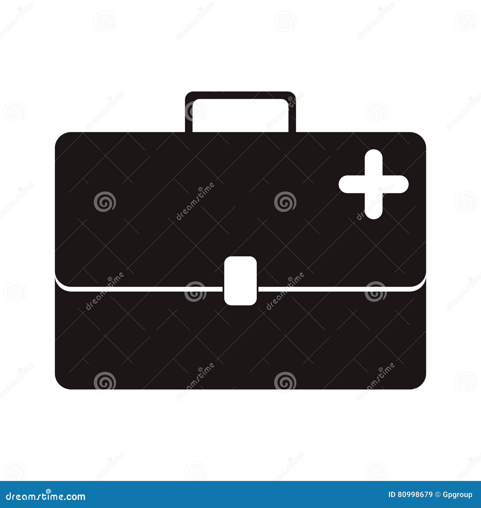 Black Silhouette with First Aid Kit Stock Vector - Illustration of ...