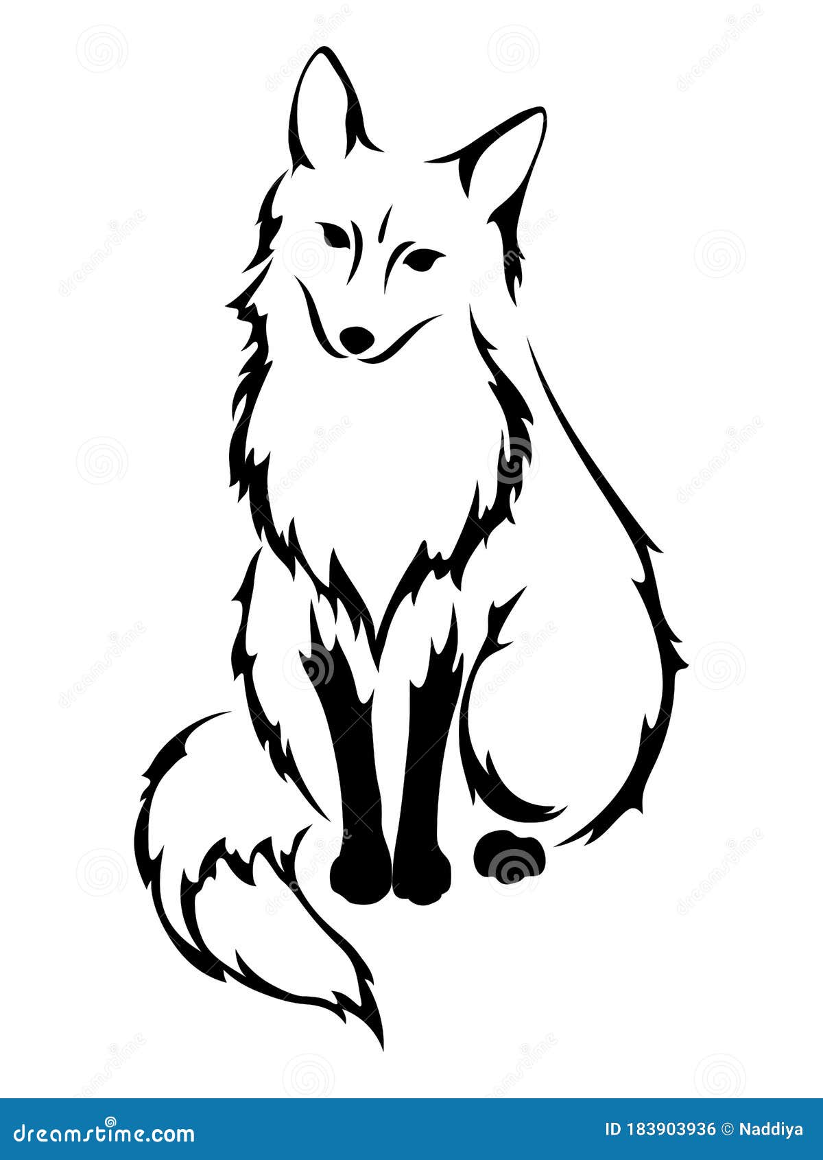 Black Silhouette of a Fox. Vector Illustration. Stock Vector ...