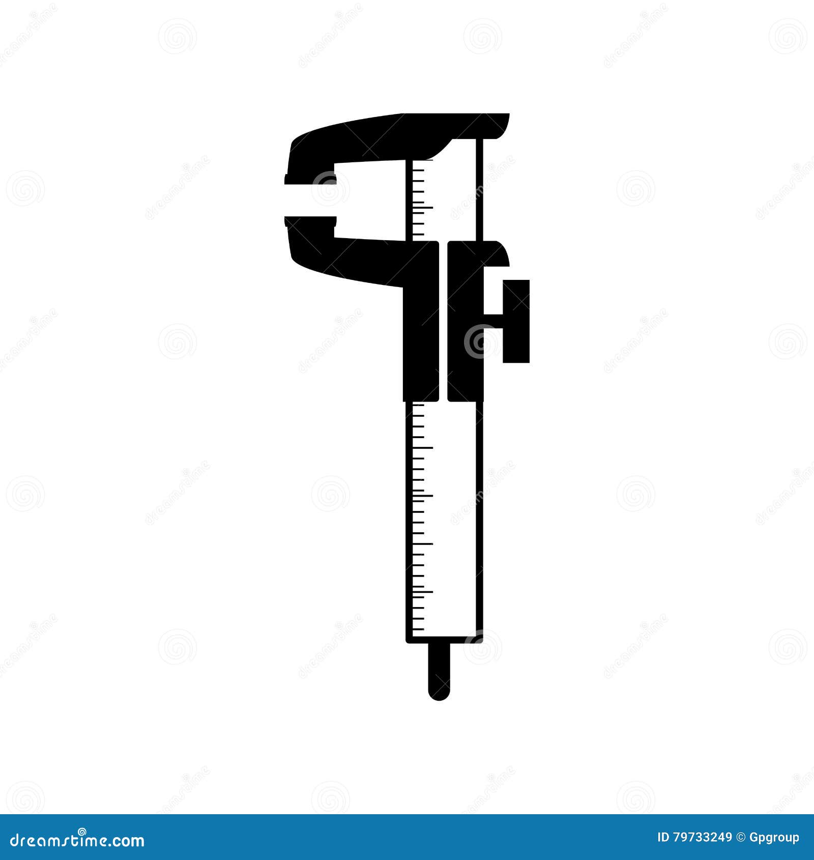 Black Silhouette Gauge with Ruler and Measurements Stock Vector ...