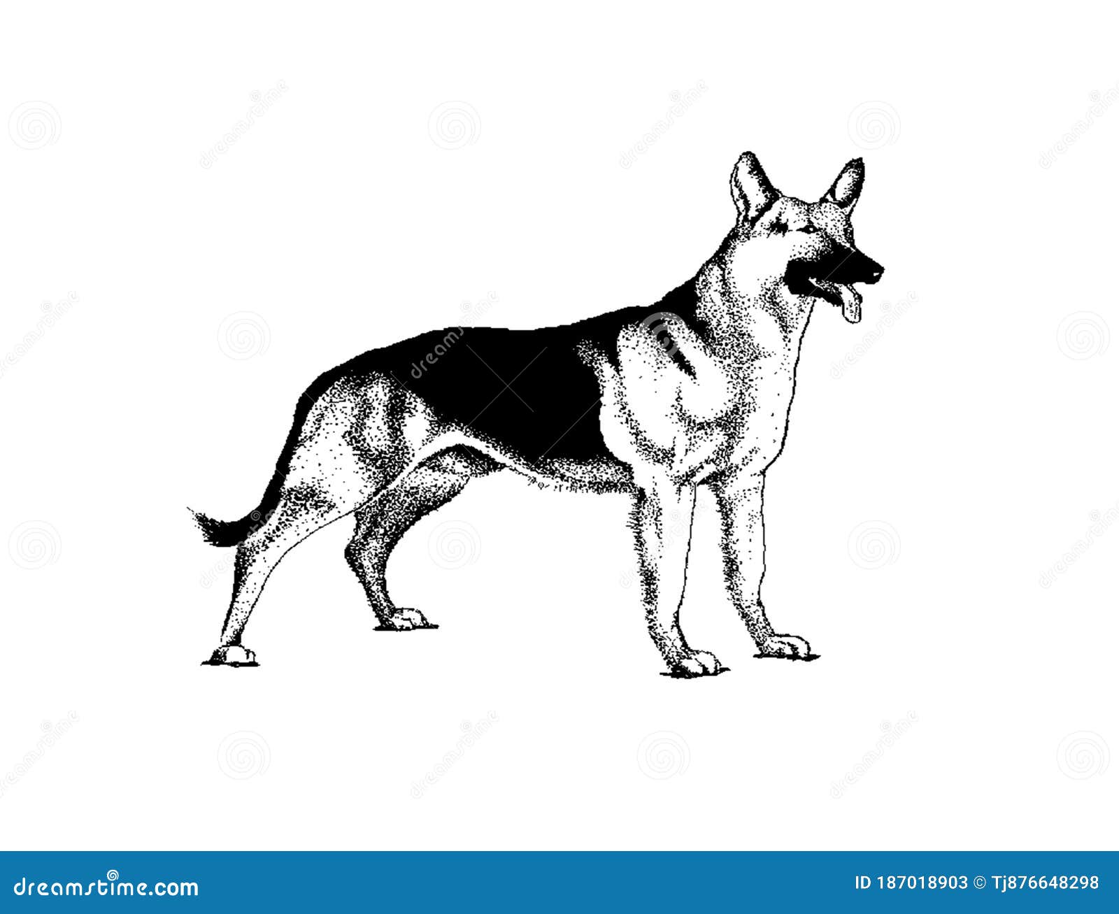 Black Silhouette of a German Shepherd Dog on White Background. Computer ... Black Silhouette of a German Shepherd Dog on White Background. Computer ...