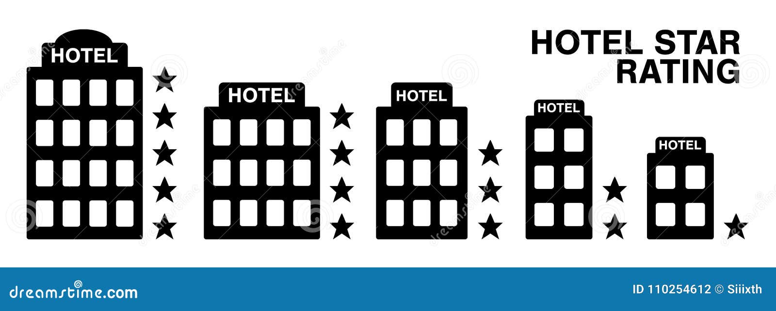 Black Silhouette Hotel Star Rating Vector Isolated Stock Vector ...