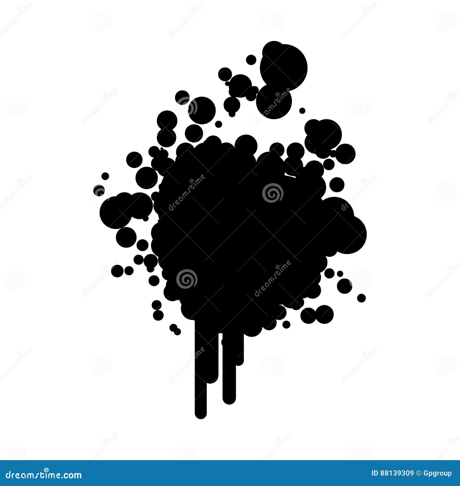 Black Silhouette Ink Splash Icon Stock Illustration - Illustration of ...