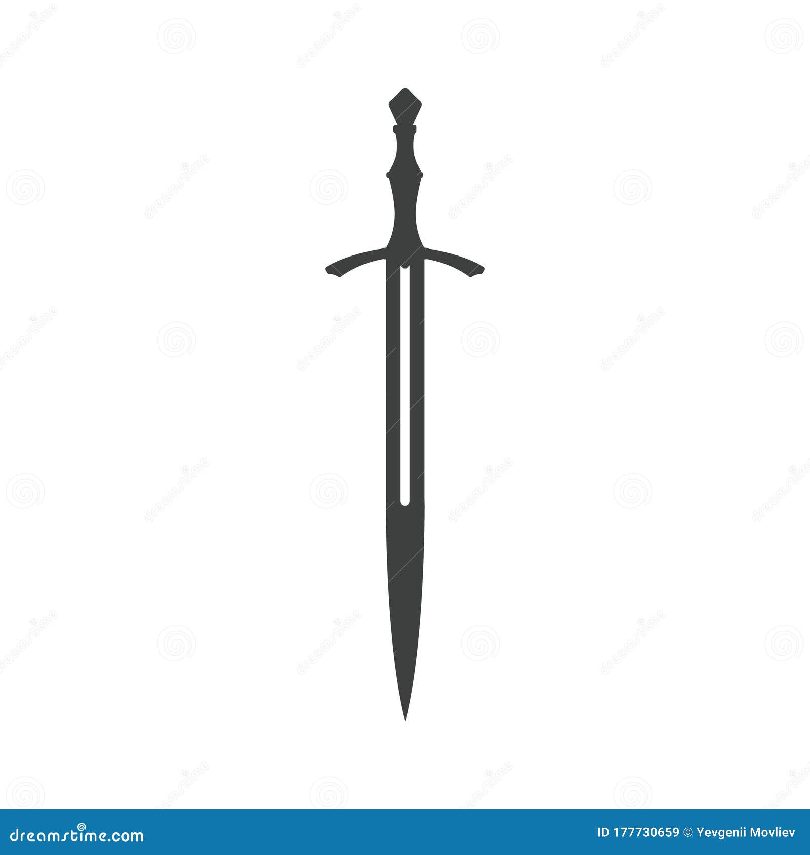Black Silhouette of Isolated Knight Sword. Medieval Weapon Icon Stock ... Black Silhouette of Isolated Knight Sword. Medieval Weapon Icon Stock ...