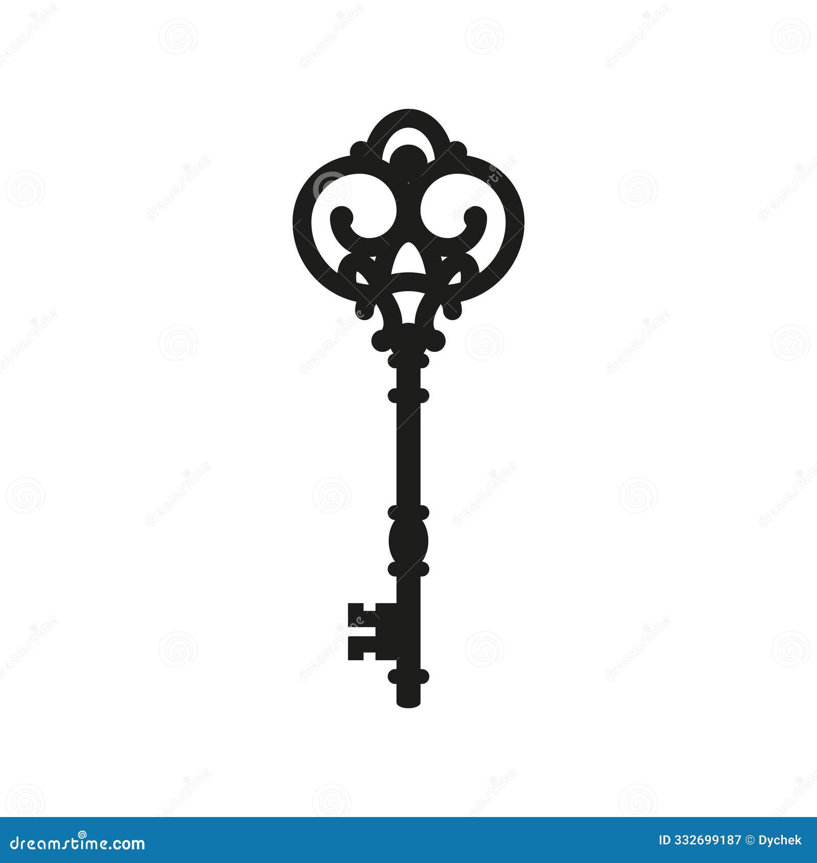 The Black Silhouette of the Key. a Simple Flat Vector Illustration on a ...