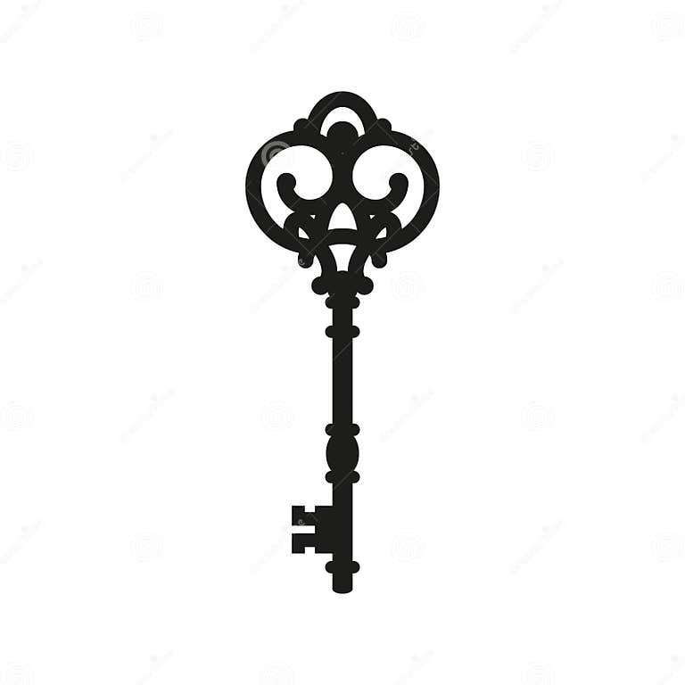 The Black Silhouette of the Key. a Simple Flat Vector Illustration on a ...